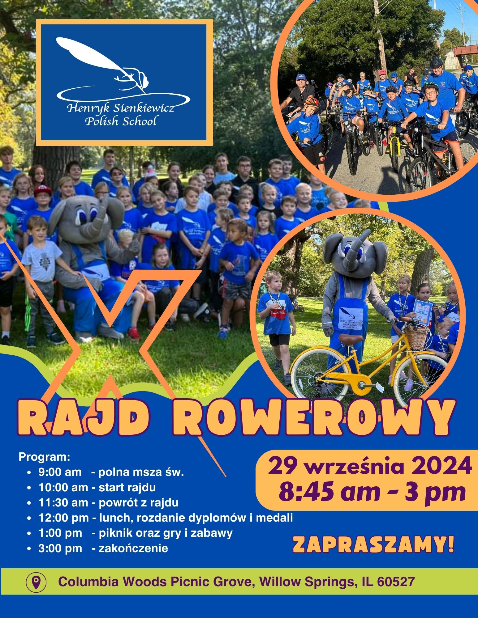 Jubileuszowy X Rajd rowerowy 2024 – POLSKA SZKOŁA IM. HENRYKA SIENKIEWICZA